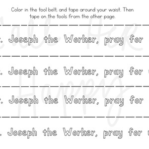 St Joseph Worker Coloring Page Sheet Liturgical Year Catholic Resources ...