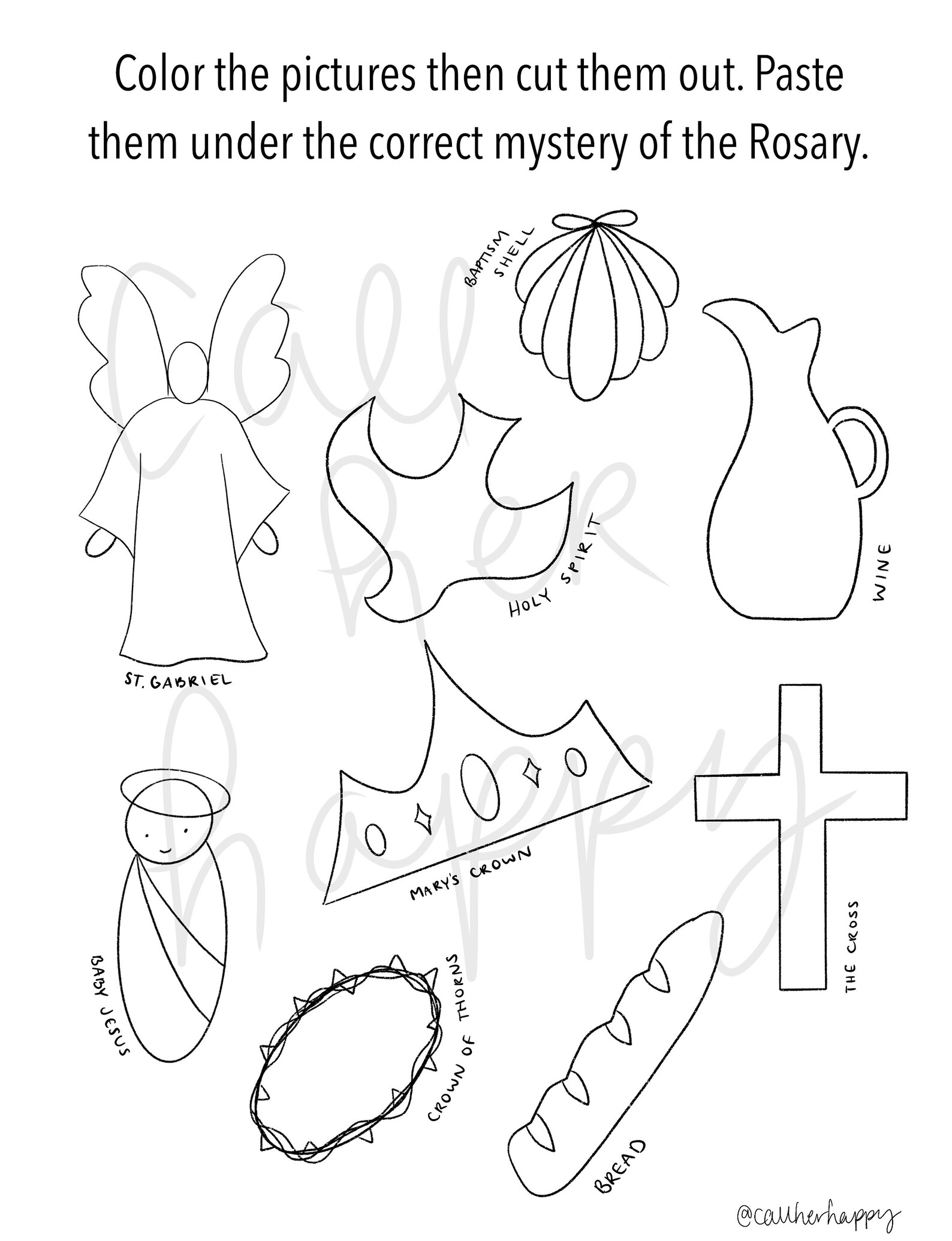 Month of the Rosary Mary Coloring Page Sheet Printable - Etsy