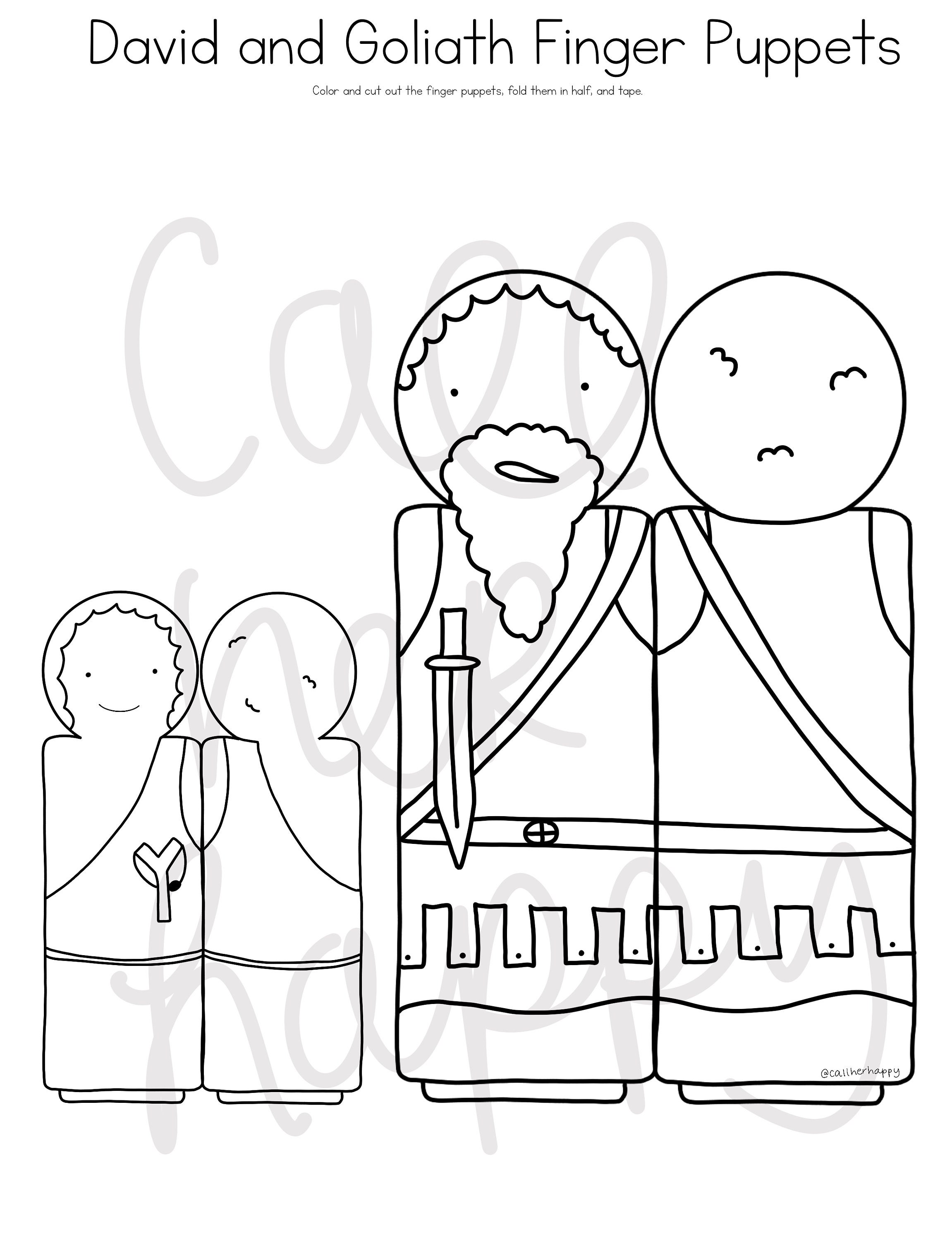 David and Goliath Fun Bible Story Finger Puppets Worksheet - Etsy UK