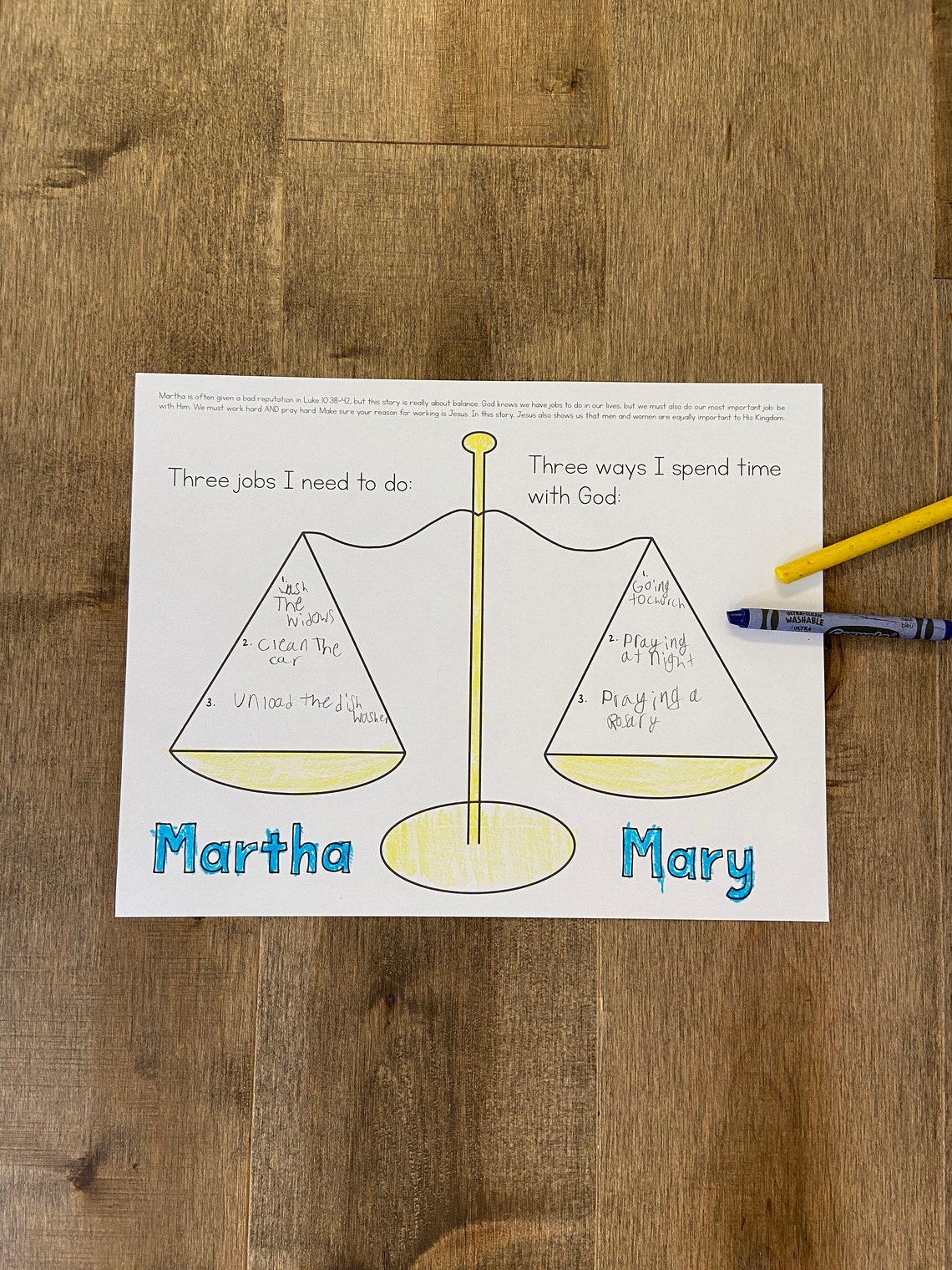 St Martha and Mary Worksheet Printable Coloring Page Sheet - Etsy UK