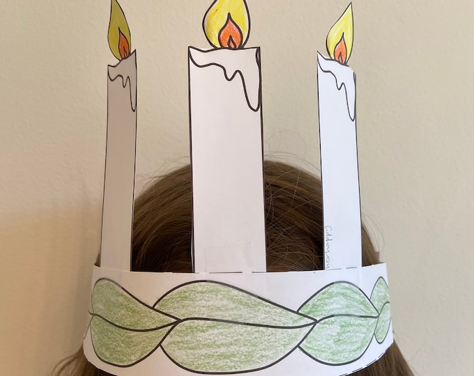 St. Lucy Crown Christmas Printable Coloring Page Sheet Lazy Liturgical ...