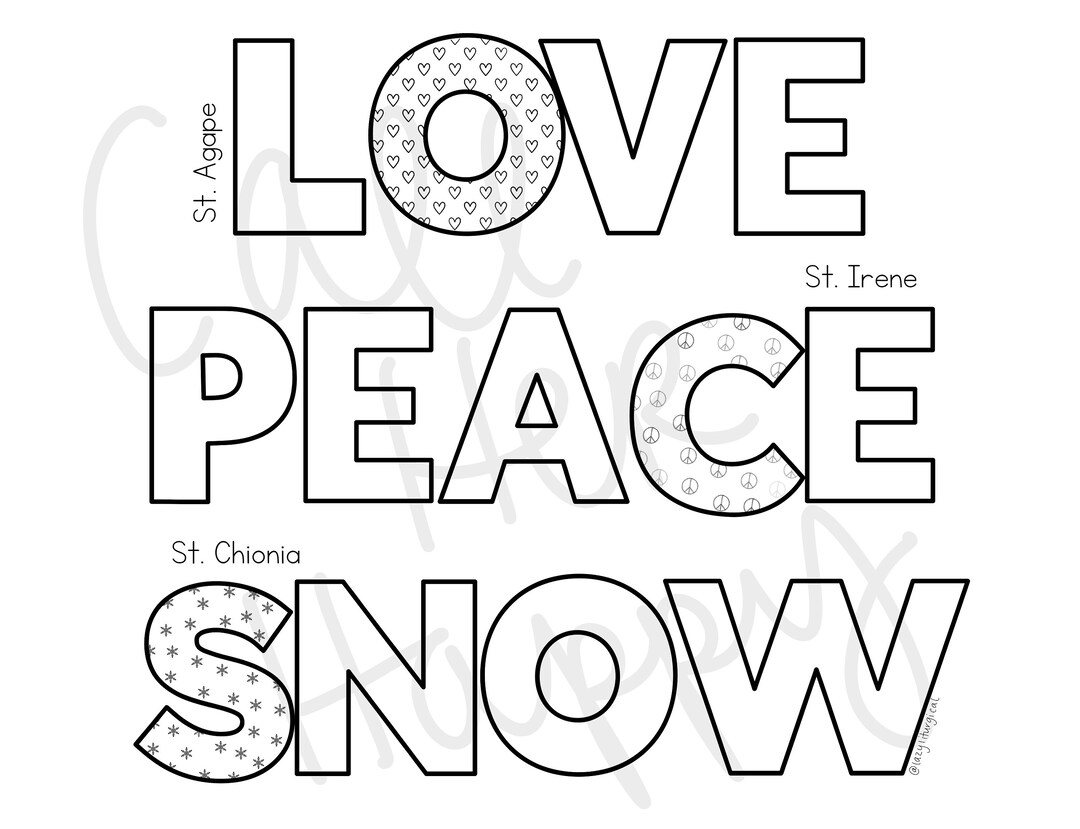 St Agape Irene Chionia Worksheet Printable Coloring Page Sheet ...