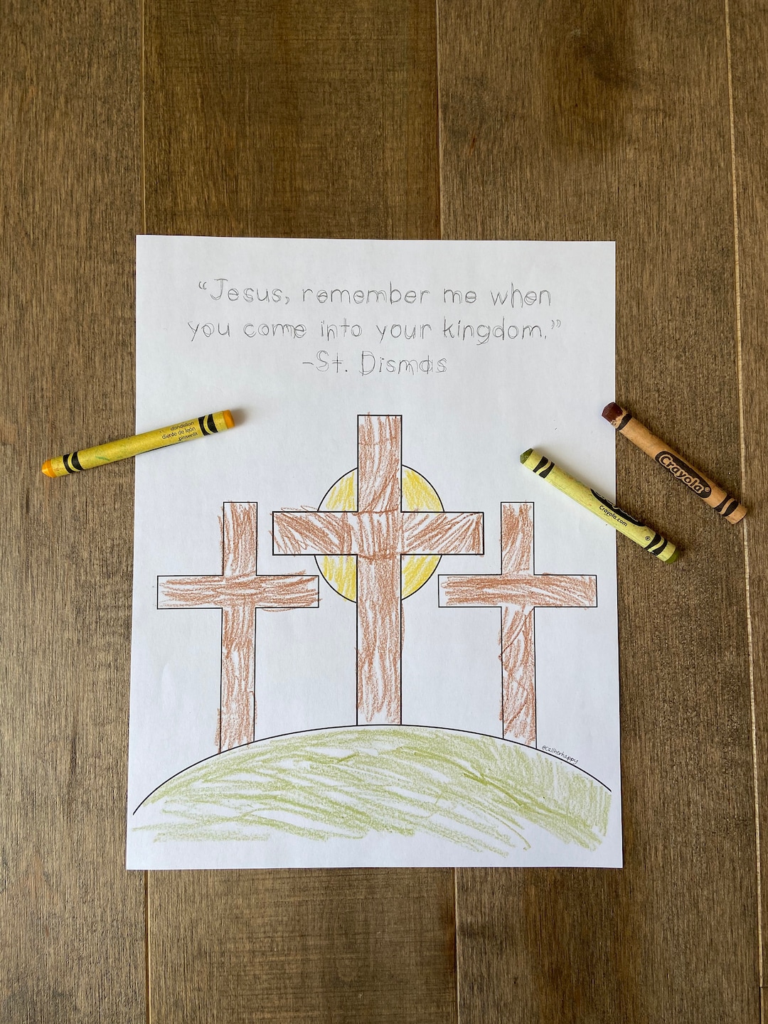 St. Dismas Penitent Thief Printable Coloring Page Sheet Lazy Liturgical ...