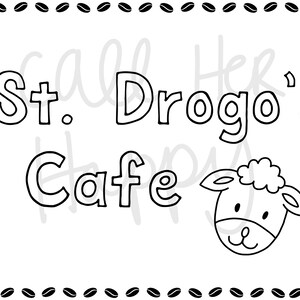 St Drogo Coffee Sign Cup Printable Coloring Page Sheet Lazy Liturgical ...