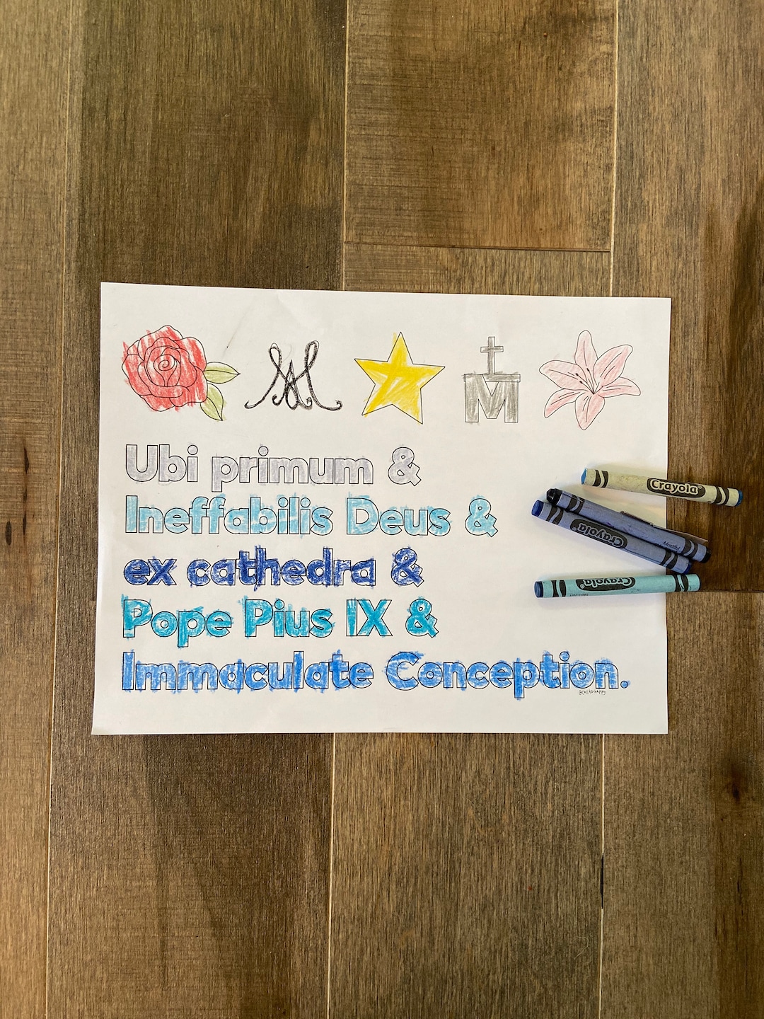 Immaculate Conception Mary Printable Coloring Page Sheet Lazy ...