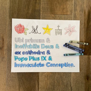 Immaculate Conception Mary Printable Coloring Page Sheet Lazy ...