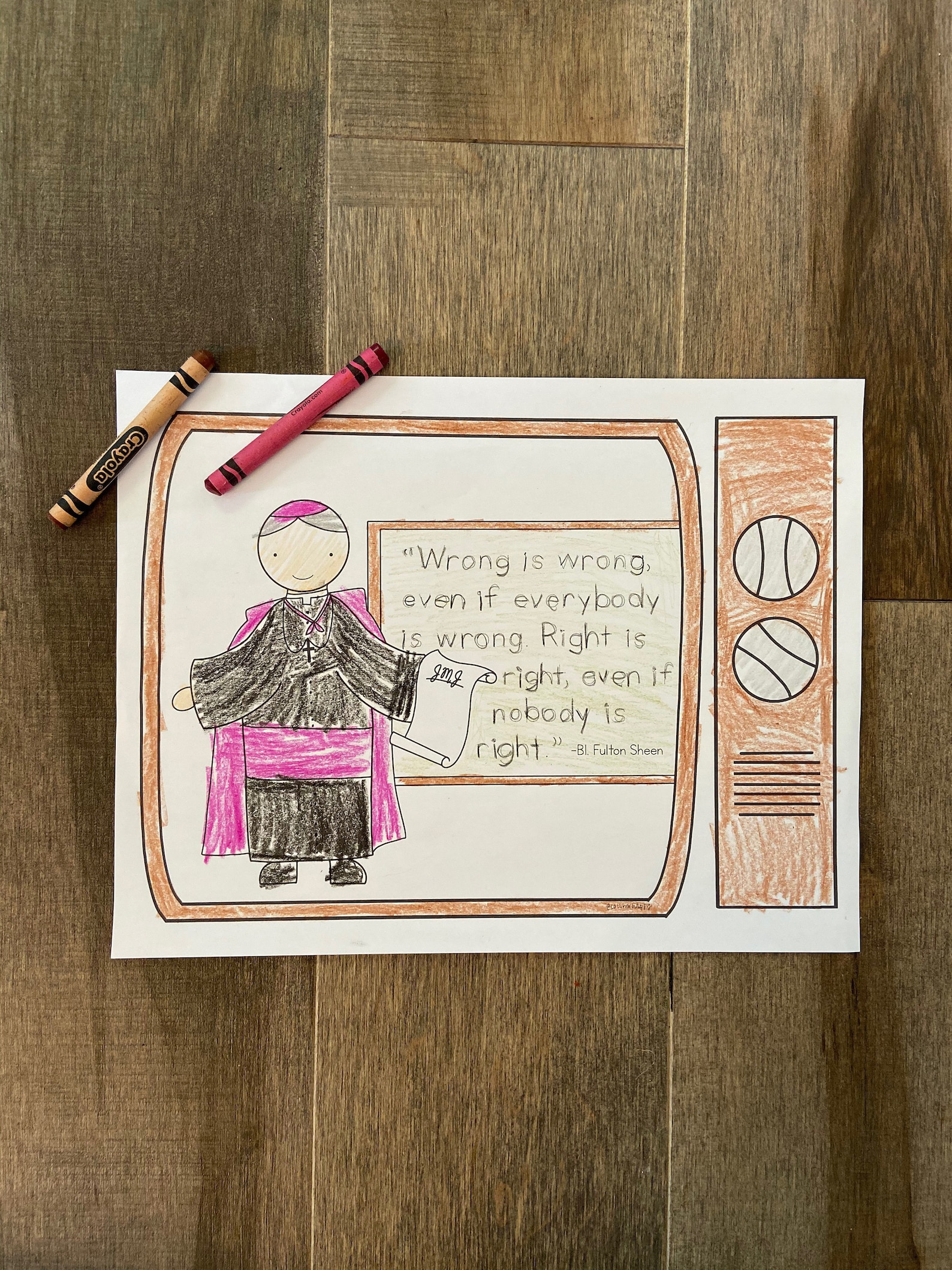 Blessed Fulton Sheen Printable Coloring Page Sheet Lazy - Etsy