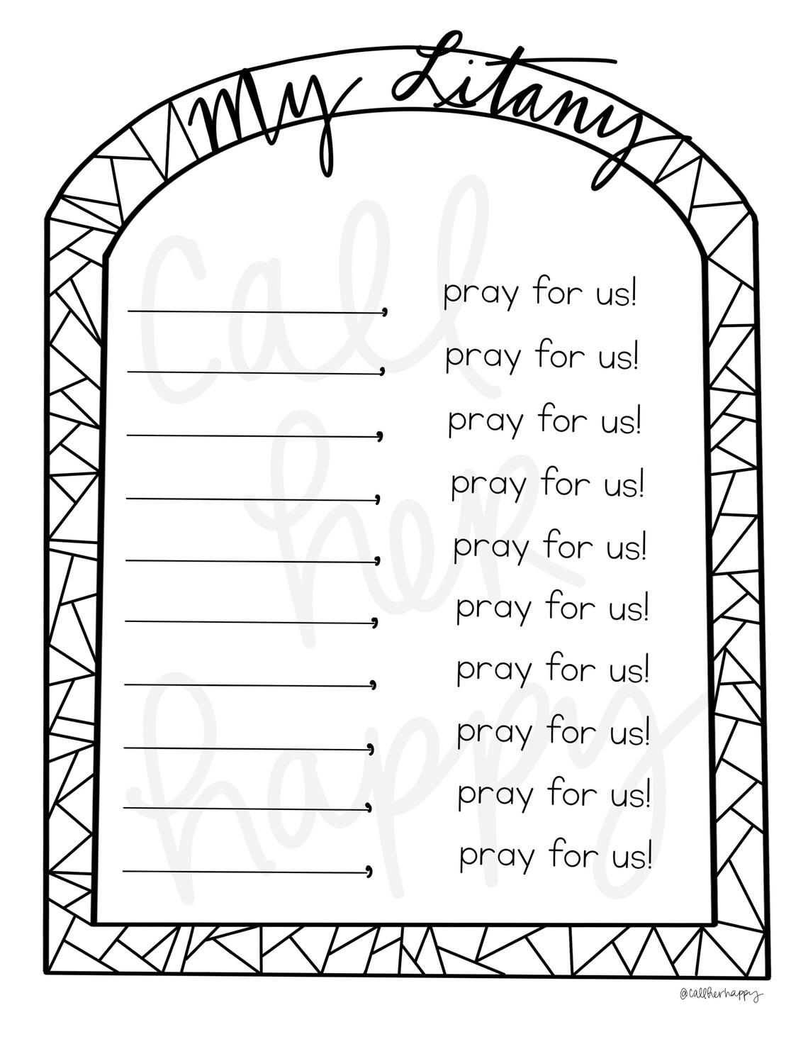 All Saints Day Litany Coloring Page Sheet Liturgical Year Catholic ...