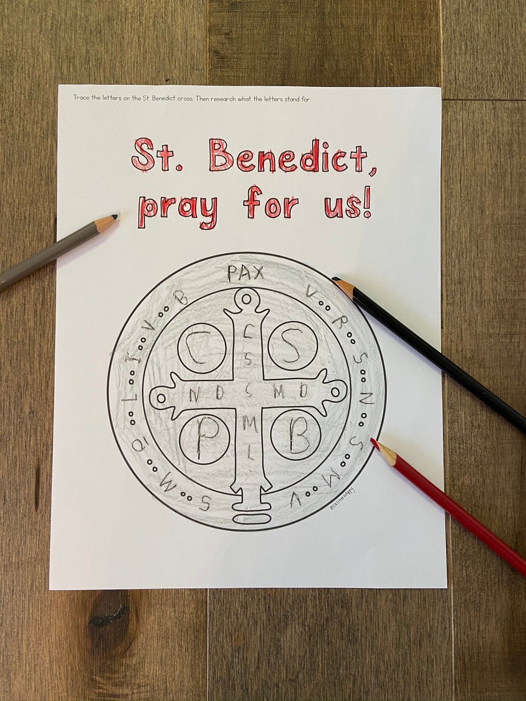 St Benedict Medal Worksheet Printable Coloring Page Sheet Liturgical ...