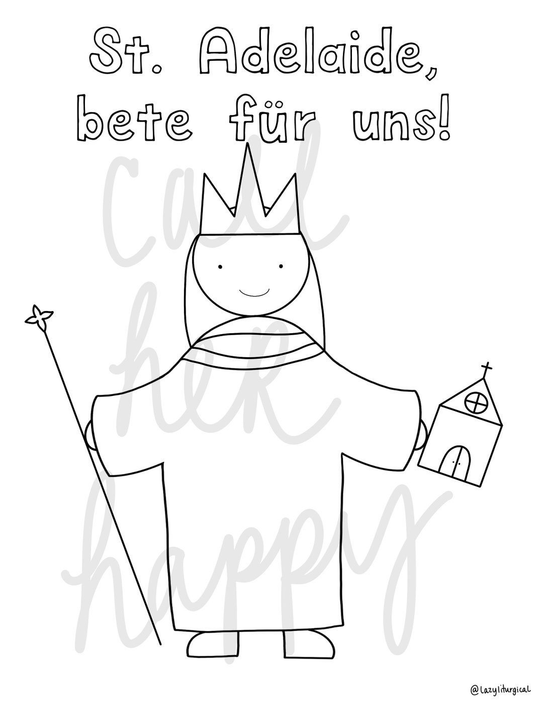 St. Adelaide German Coloring Page Sheet Liturgical Year Catholic ...