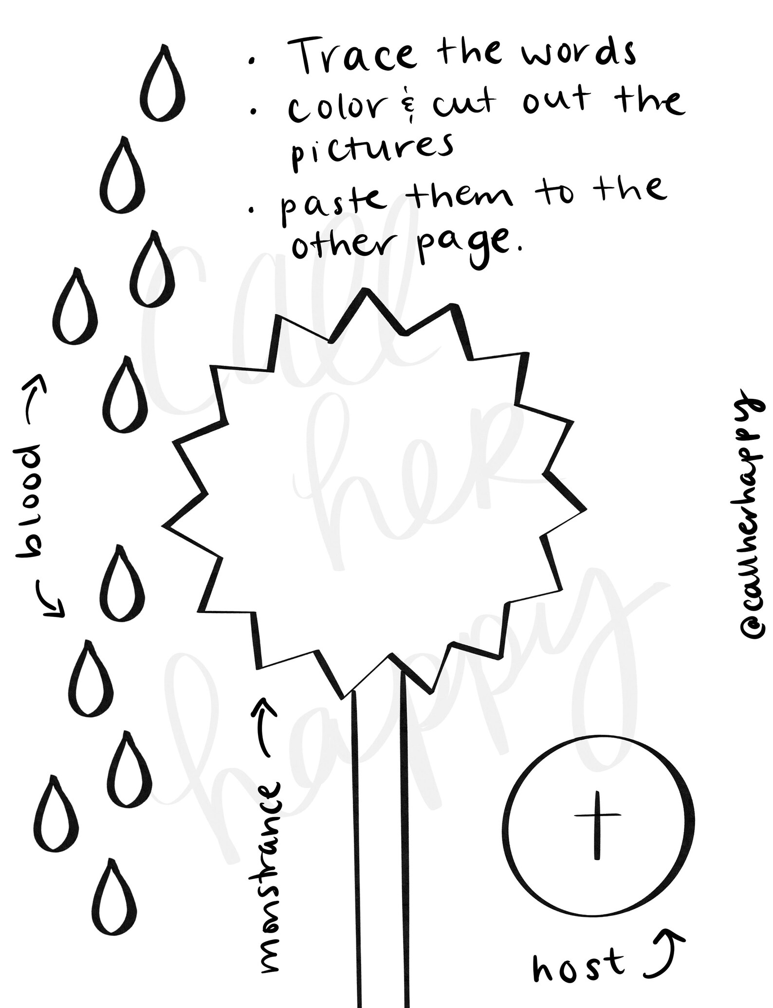 Precious Blood of Jesus Coloring Page Sheet Liturgical Year Catholic ...