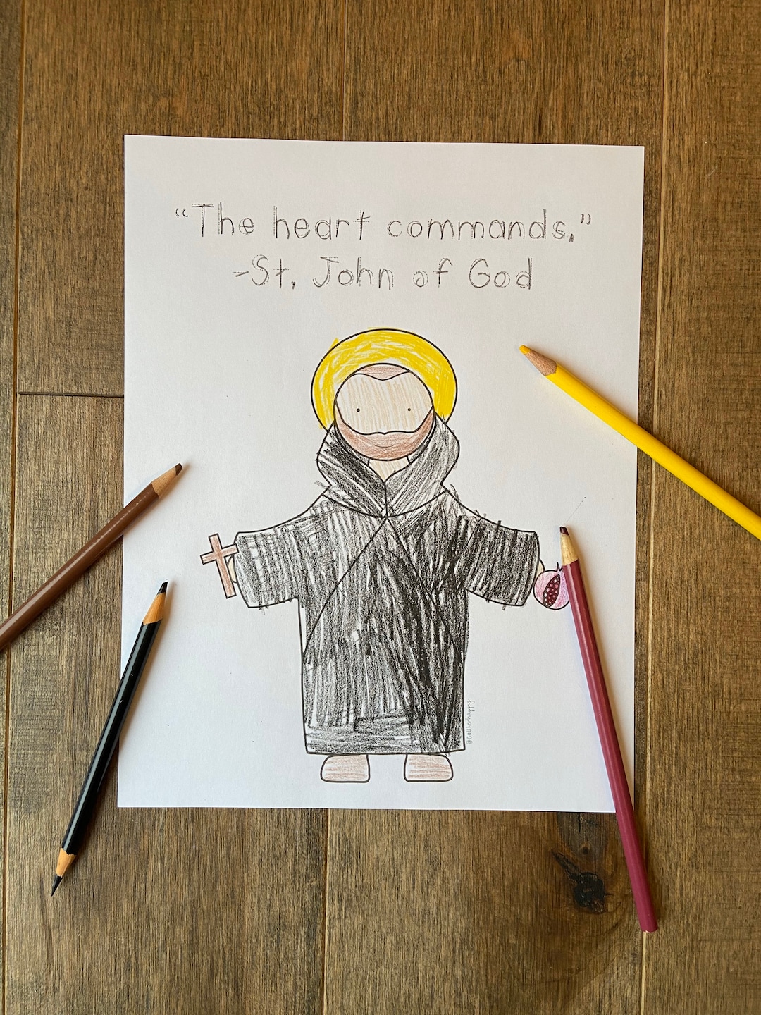 St. John of God Printable Coloring Page Sheet Lazy Liturgical Year ...