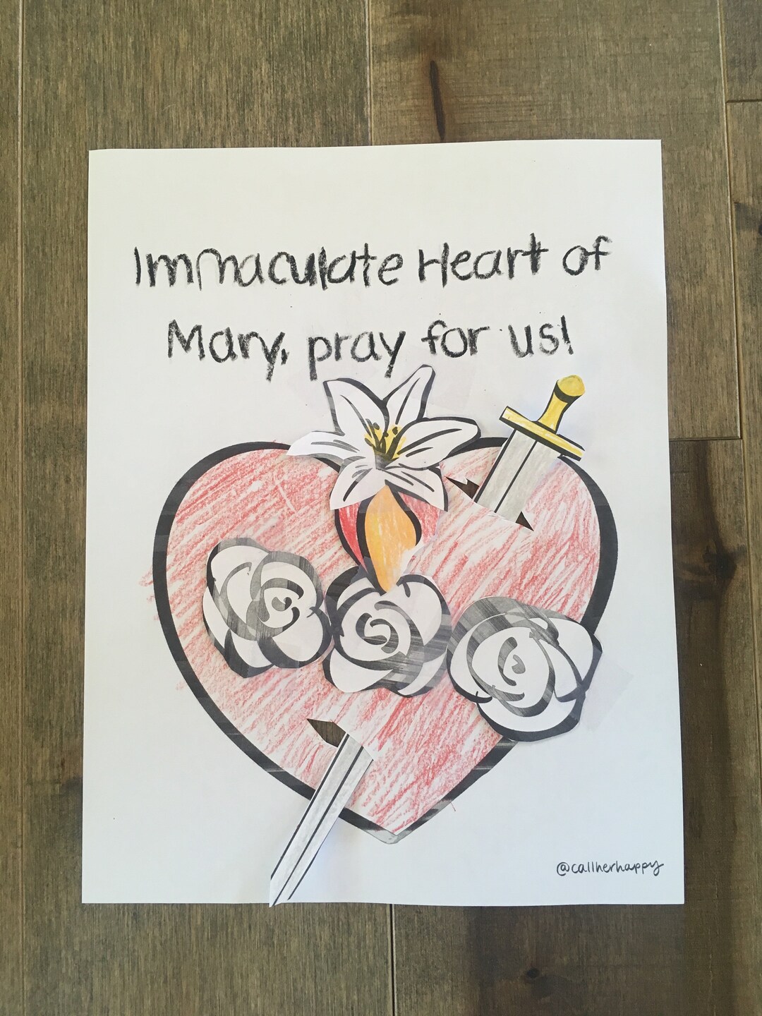 Immaculate Heart of Mary Coloring Page Sheet Liturgical Year Catholic ...