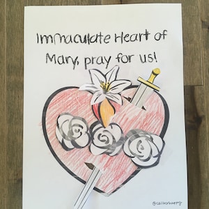 Immaculate Heart of Mary Coloring Page Sheet Liturgical Year Catholic ...