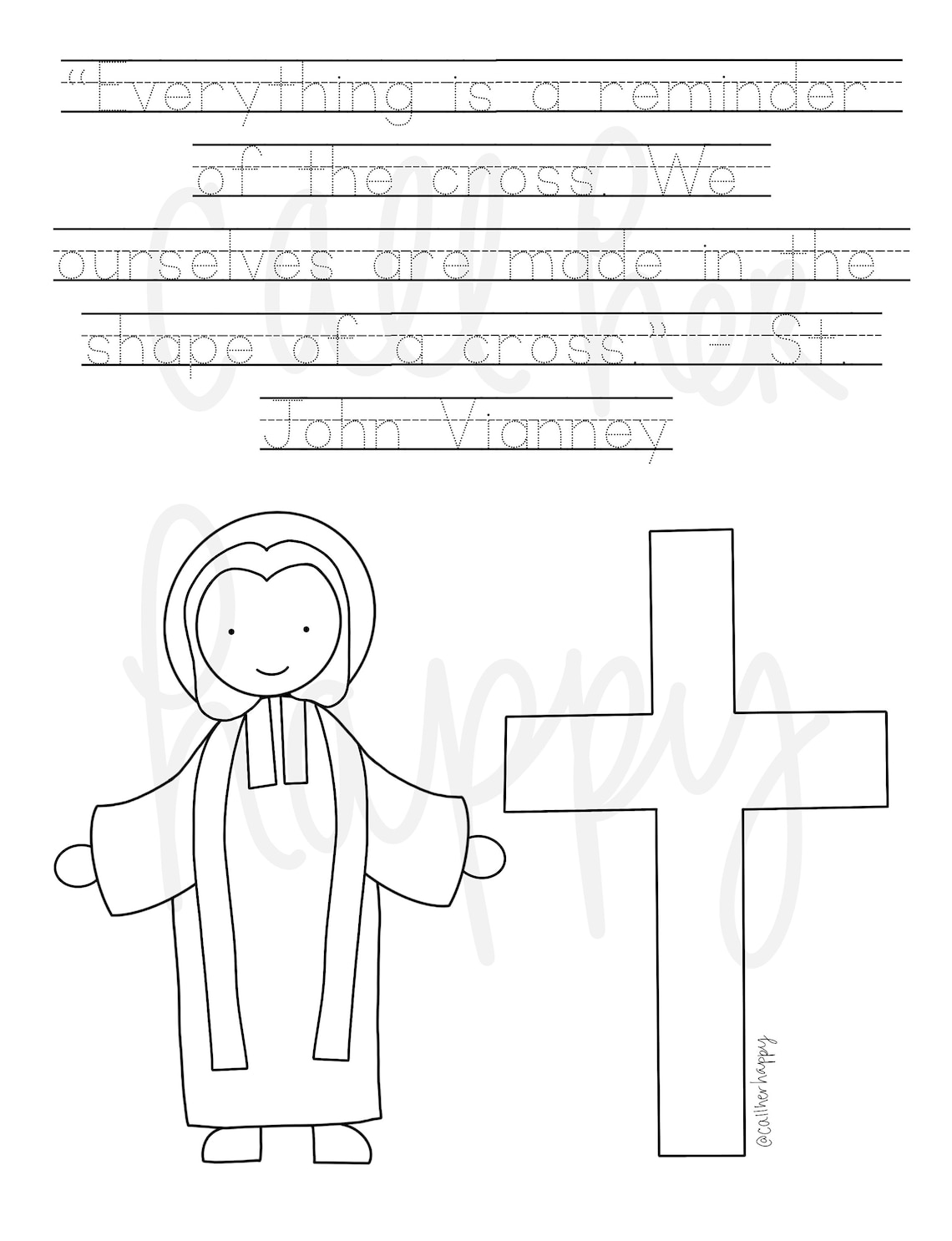 Buy St. John Vianney Priest Coloring Page Sheet Liturgical Year ...