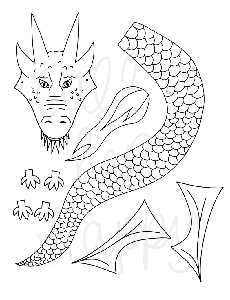 St. George Dragon Dragons Printable Coloring Page Sheet Lazy - Etsy
