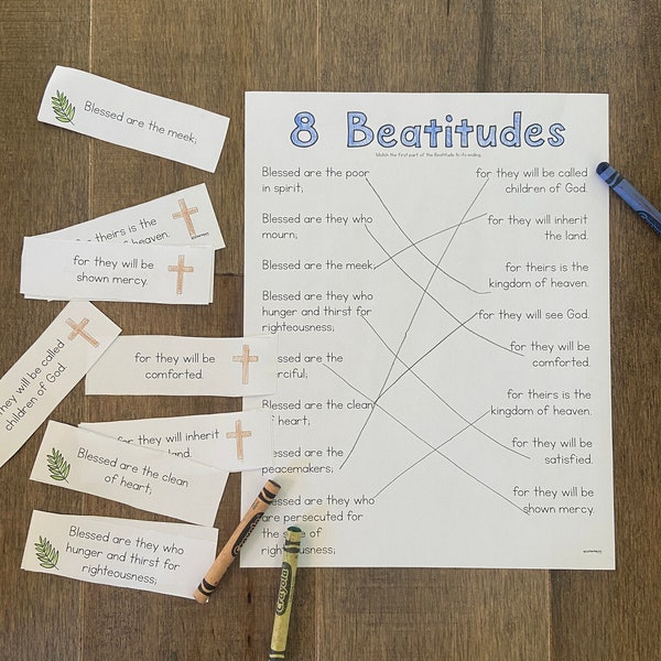 Beatitudes Worksheet - Etsy