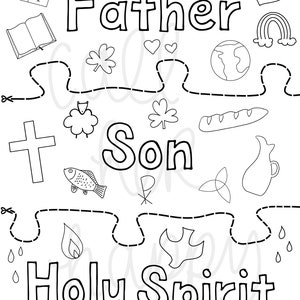 Trinity Sunday Puzzle Worksheet Printable Coloring Page Sheet ...