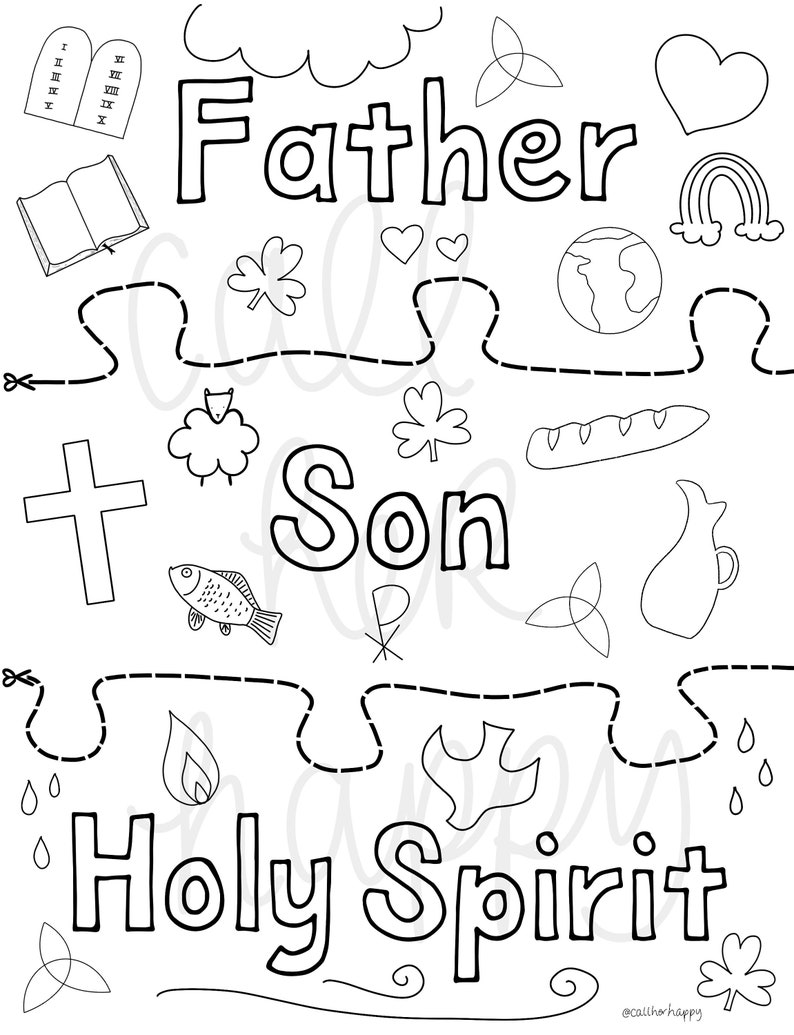 Trinity Sunday Puzzle Worksheet Printable Coloring Page Sheet ...