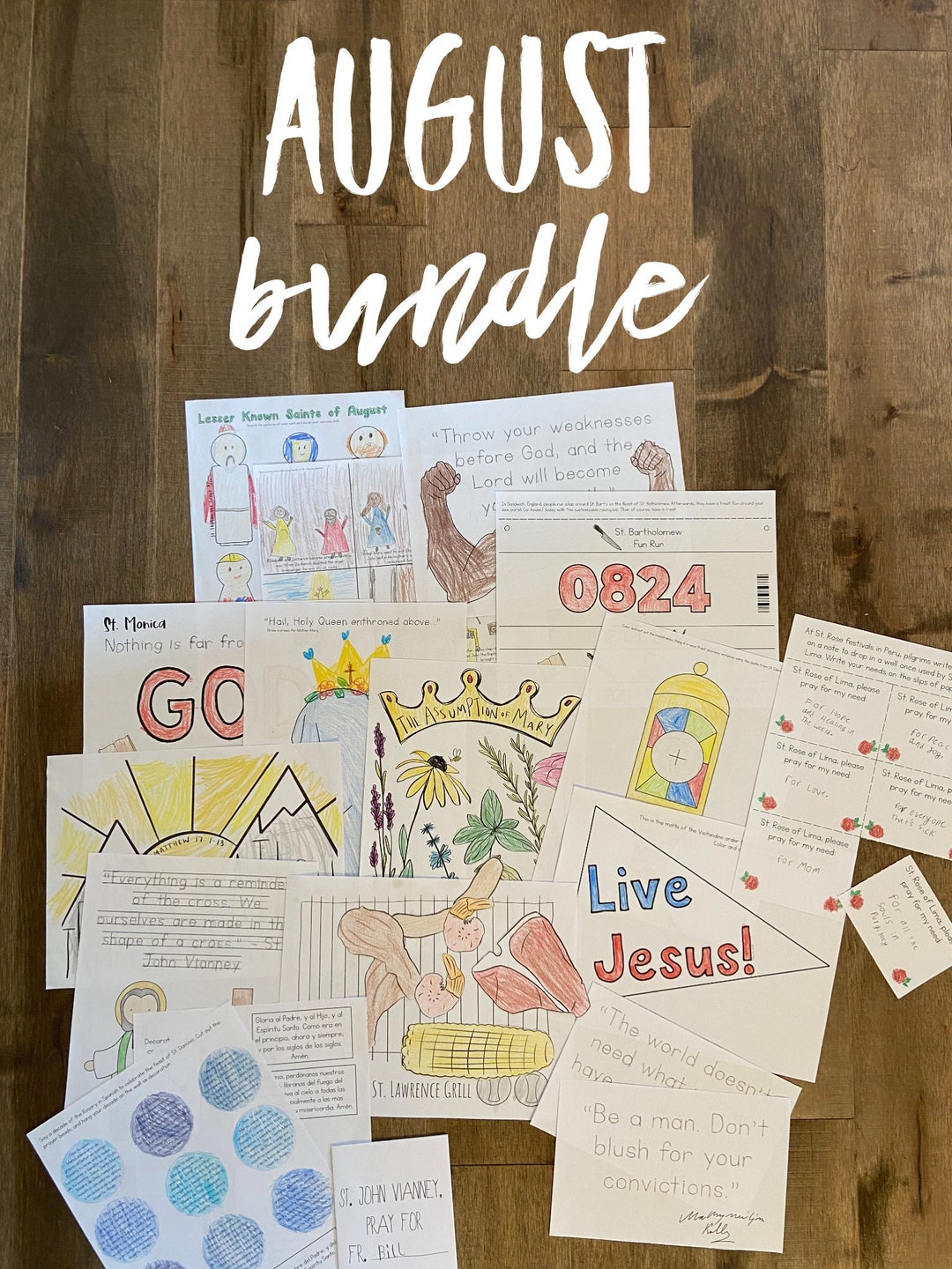 AUGUST BUNDLE Lazy Liturgical Living Activity Sheets Coloring Pages for ...