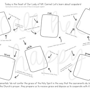 Our Lady of Mt Carmel Worksheet Printable Coloring Page Sheet ...