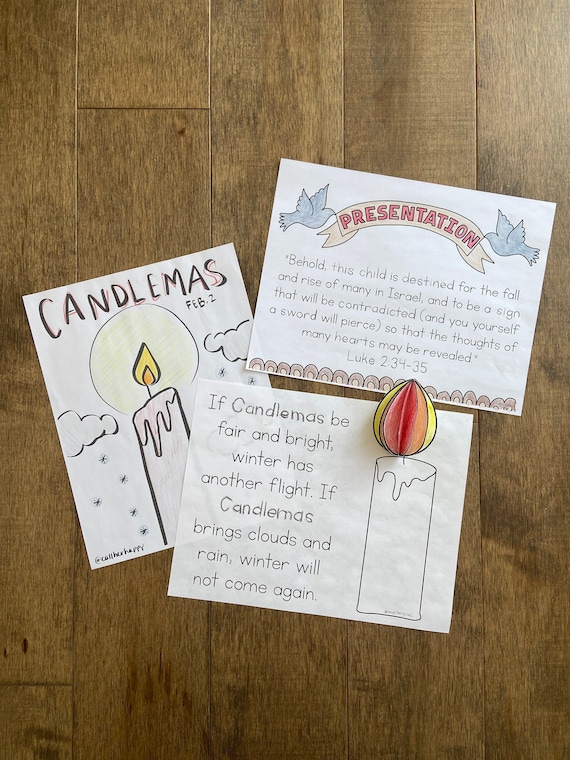 Candlemas Coloring Sheet Groundhogs Day Presentation of Our | Etsy