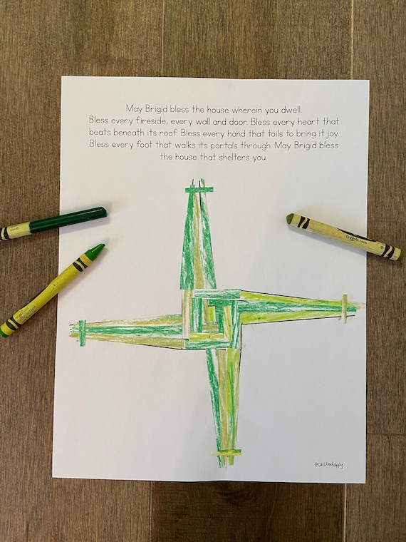 St Brigid Cross Craft Printable Coloring Page Sheet Lazy | Etsy