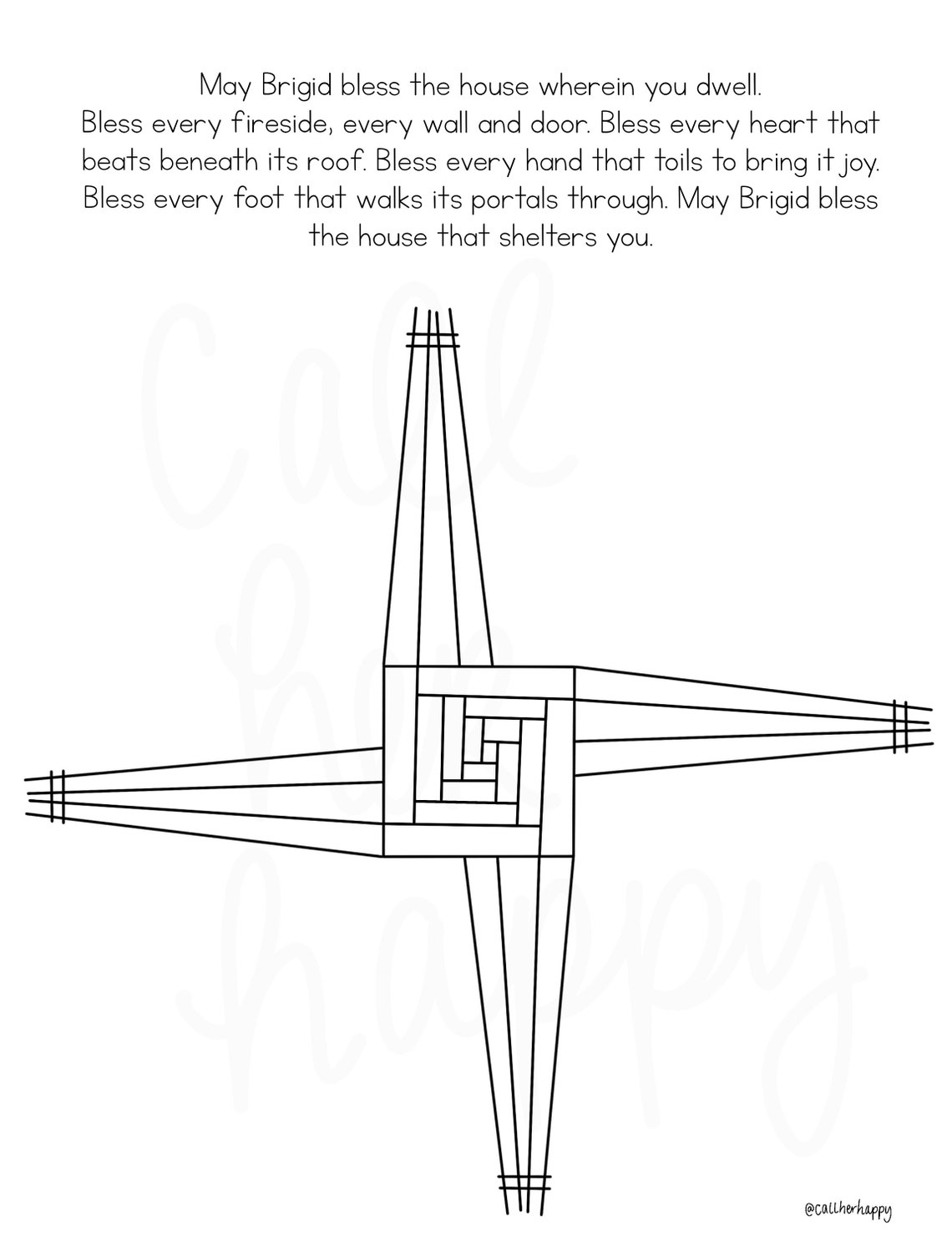 St Brigid Cross Craft Printable Coloring Page Sheet Lazy Liturgical ...