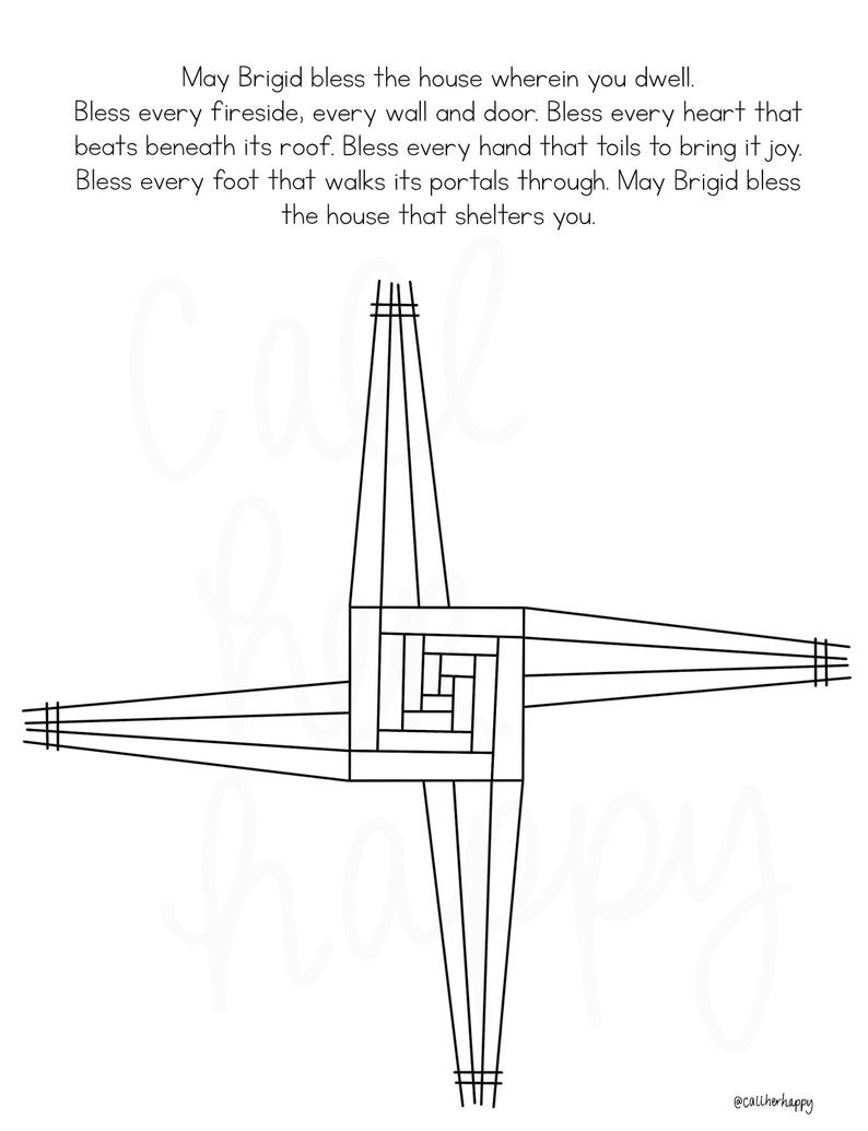 St Brigid Cross Craft Printable Coloring Page Sheet Lazy - Etsy