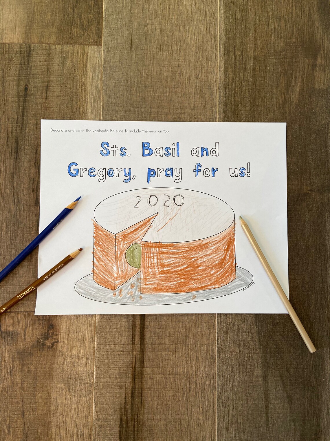 St Basil St Gregory Greece Printable Coloring Page Sheet Lazy | Etsy