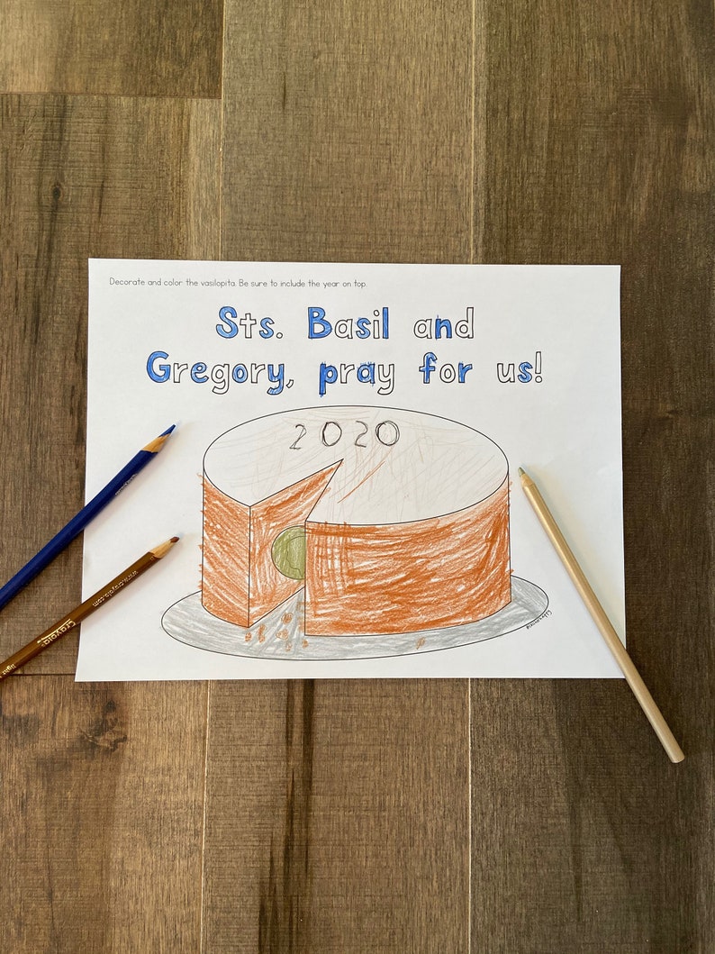 St Basil St Gregory Greece Printable Coloring Page Sheet Lazy - Etsy