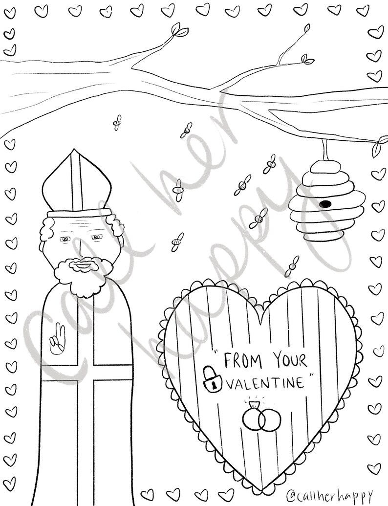 St Valentine Valentines Day Coloring Page Sheet Liturgical Year ...