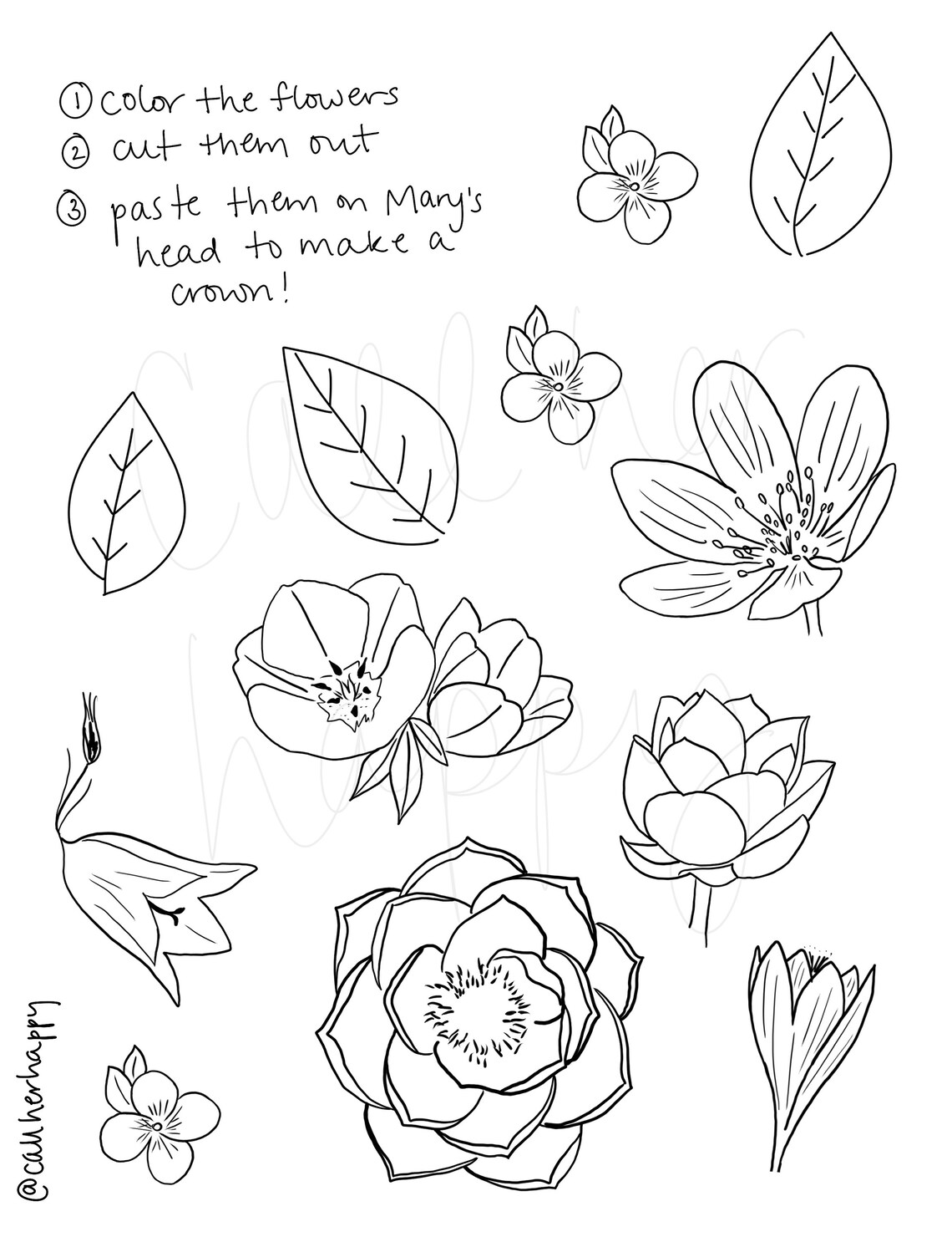 May Crowning coloring page sheet liturgical year catholic | Etsy