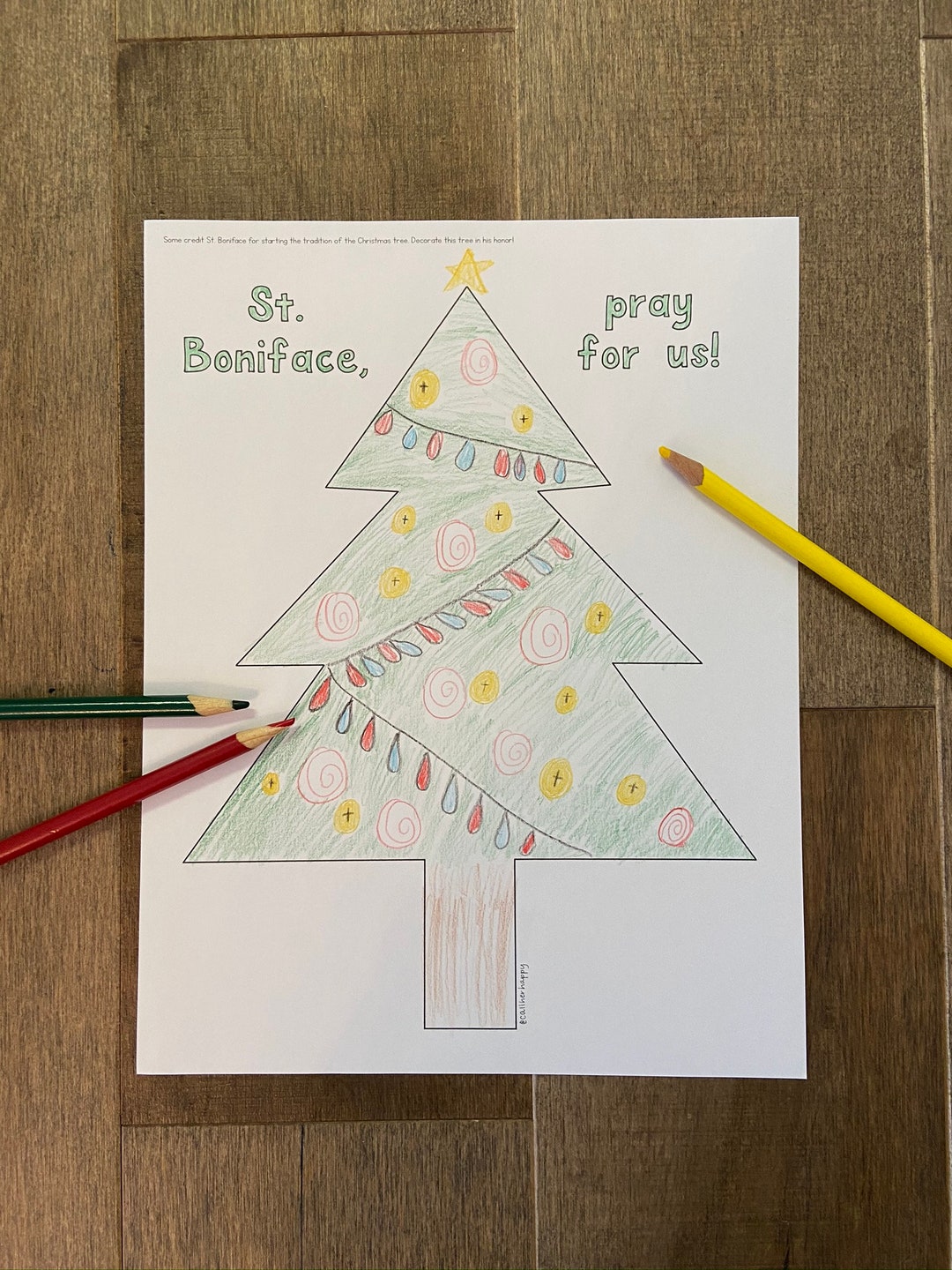 St Boniface Christmas Worksheet Printable Coloring Page Sheet ...