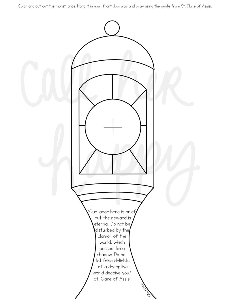St Clare of Assisi Worksheet Printable Coloring Page Sheet | Etsy