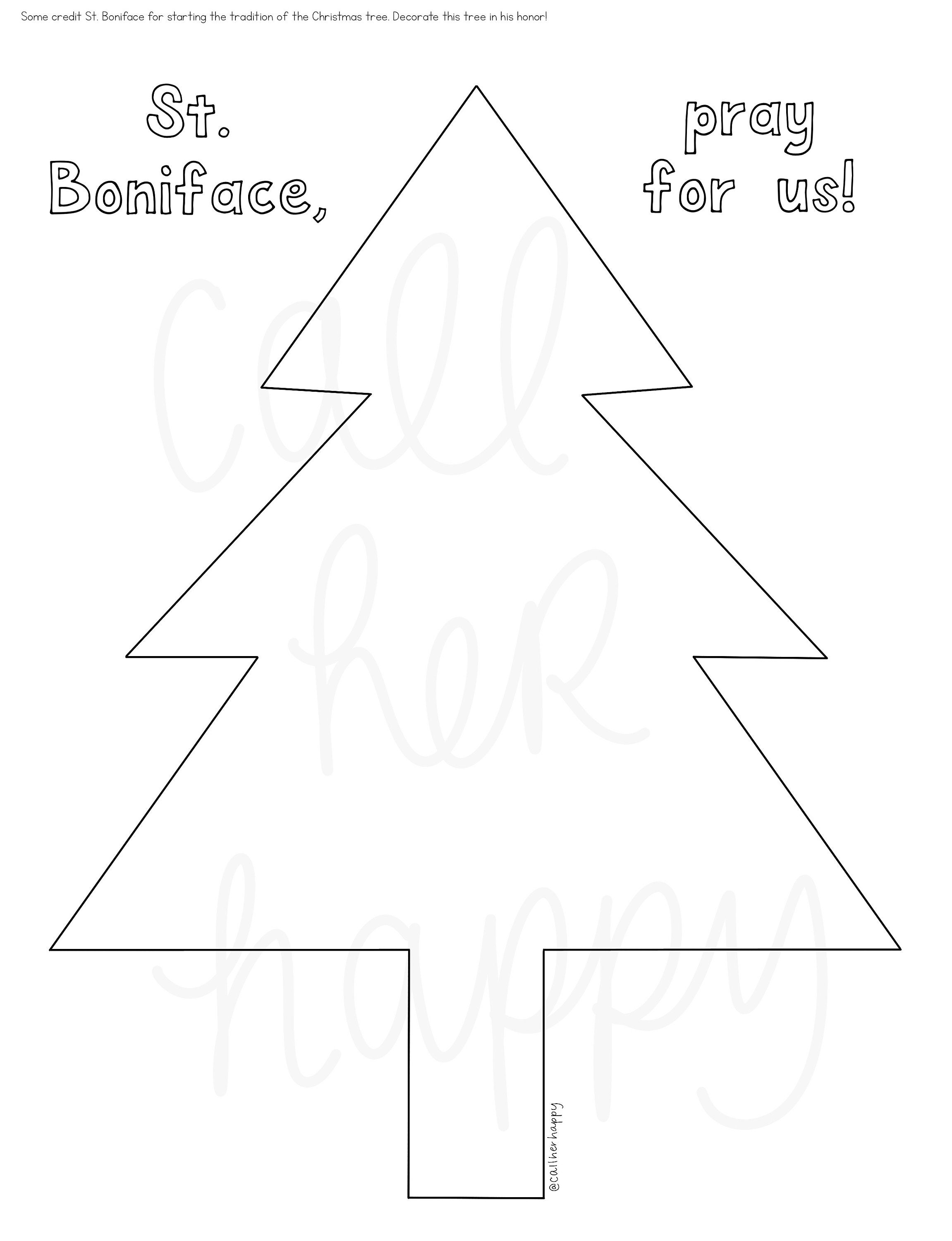 St Boniface Christmas Worksheet Printable Coloring Page Sheet ...