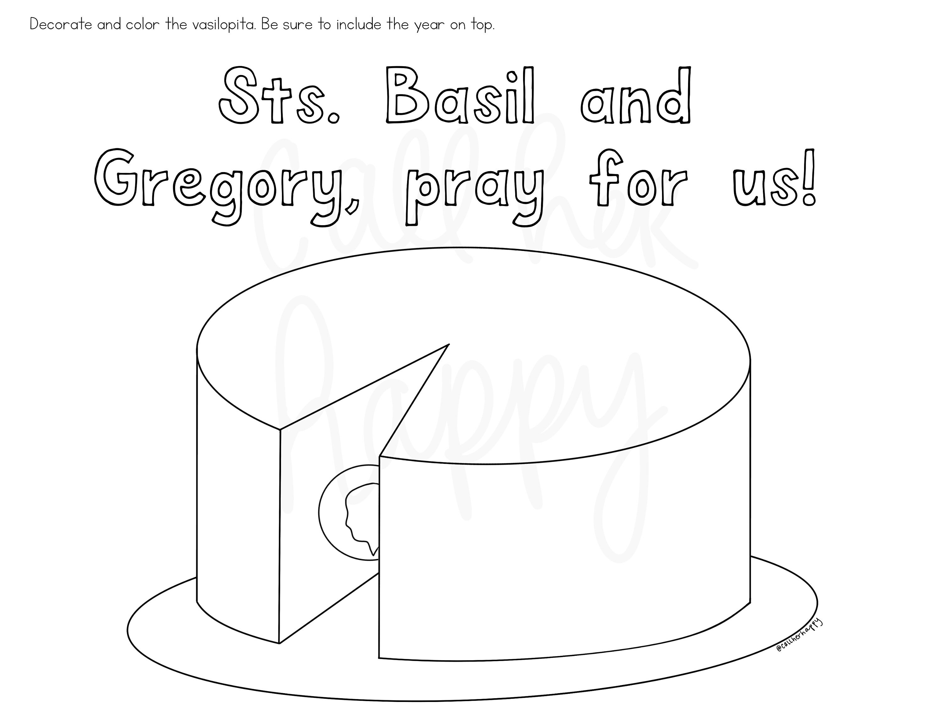 St Basil St Gregory Greece Printable Coloring Page Sheet Lazy ...