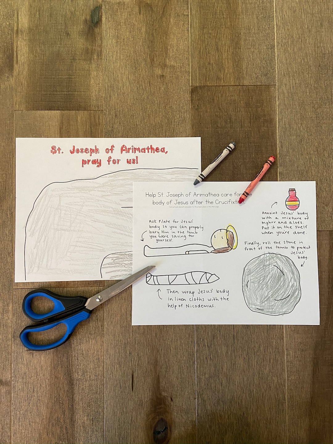 St Joseph of Arimathea Worksheet Printable Coloring Page Sheet ...