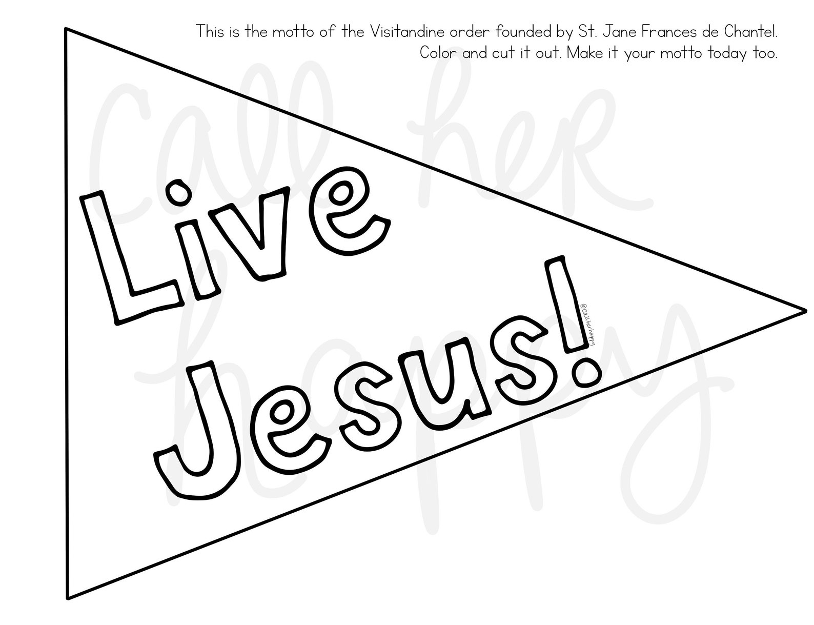 St Jane Frances De Chantel Printable Coloring Page Sheet - Etsy