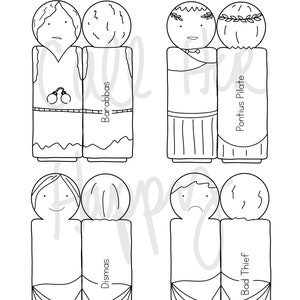 Easter Stations Cross Bible Story Finger Puppets Worksheet Printable ...