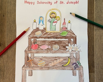 St Joseph Worker Coloring Page Sheet Liturgical Year Catholic | Etsy