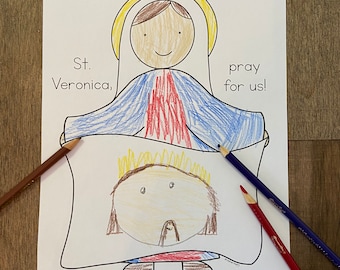 St Veronica Coloring - Etsy