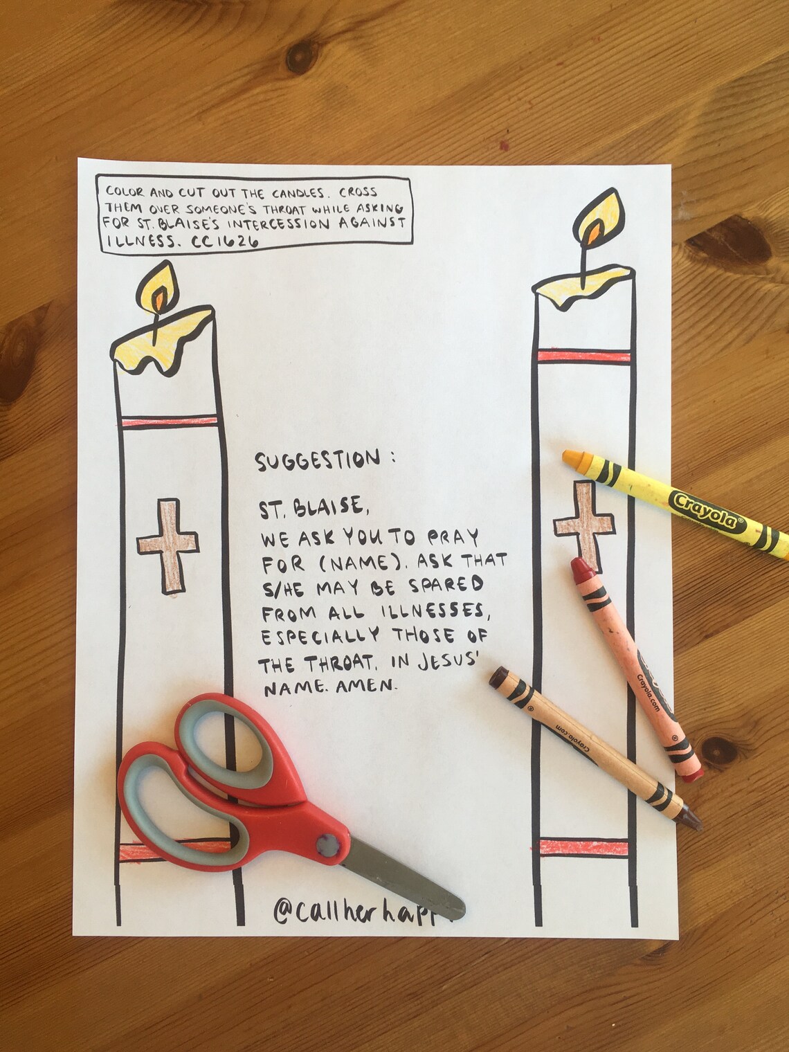 St Blaise Coloring Page Sheet Liturgical Year Catholic Resources for ...