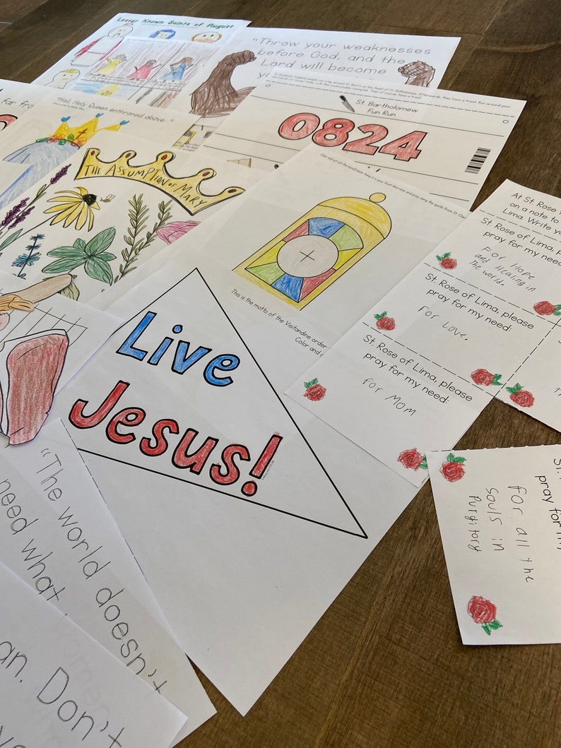 AUGUST BUNDLE Lazy Liturgical Living Activity Sheets Coloring - Etsy