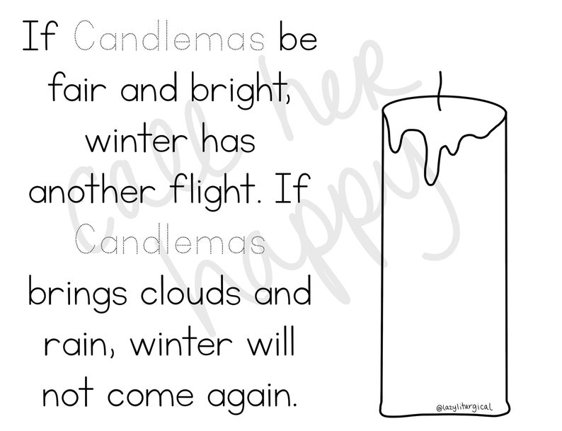Candlemas Coloring Sheet Groundhogs Day Presentation of Our - Etsy