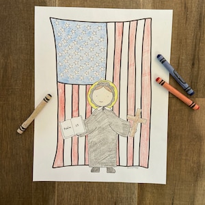 St. Elizabeth Ann Seton Printable Coloring Page Sheet Lazy Liturgical ...