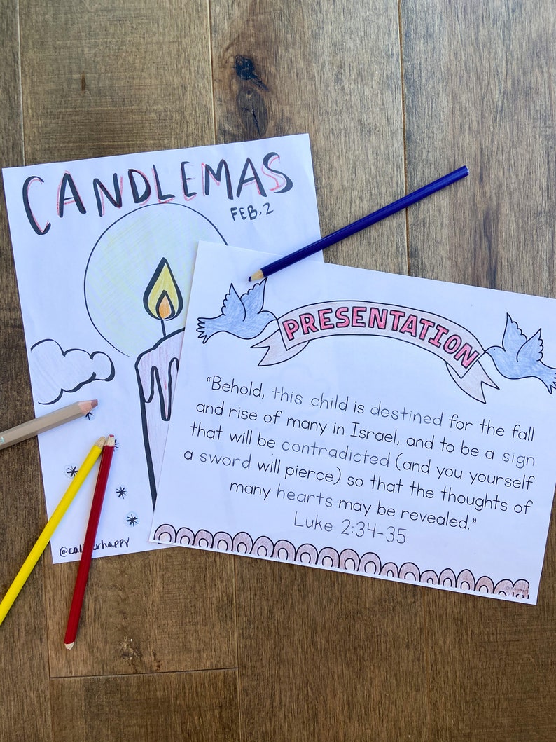 Candlemas Coloring Sheet Groundhogs Day Presentation of Our Lord ...