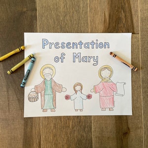 Presentation of Virgin Mary Printable Coloring Page Sheet Lazy ...