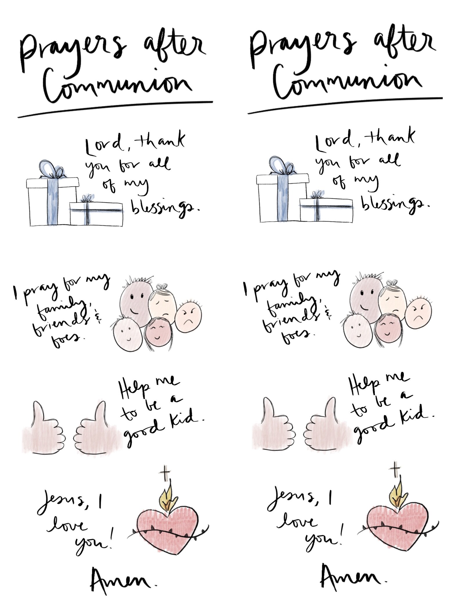 DIGITAL: Prayer Bookmark for Kids Prayer Journal Catholic Art Prayer ...