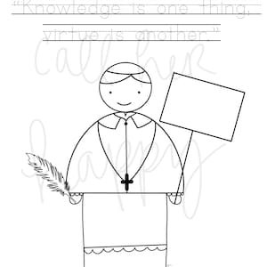 St. John Henry Newman Printable Coloring Page Sheet Lazy Liturgical ...